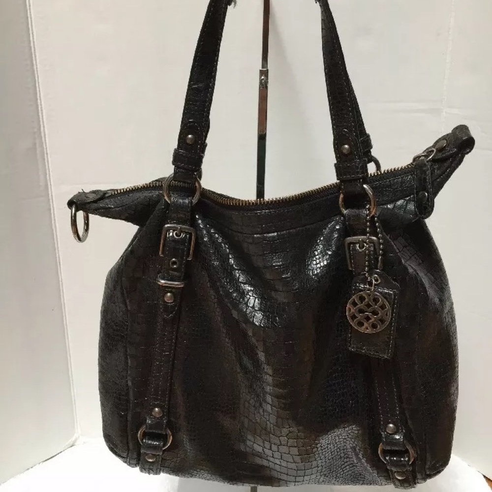 Coach Black Embossed Leather Purse - Gem